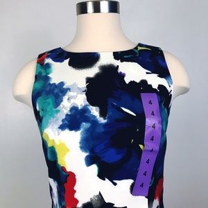 Mario Serrani | Dresses | Nwt Mario Serrani Watercolor Print Fitted ...